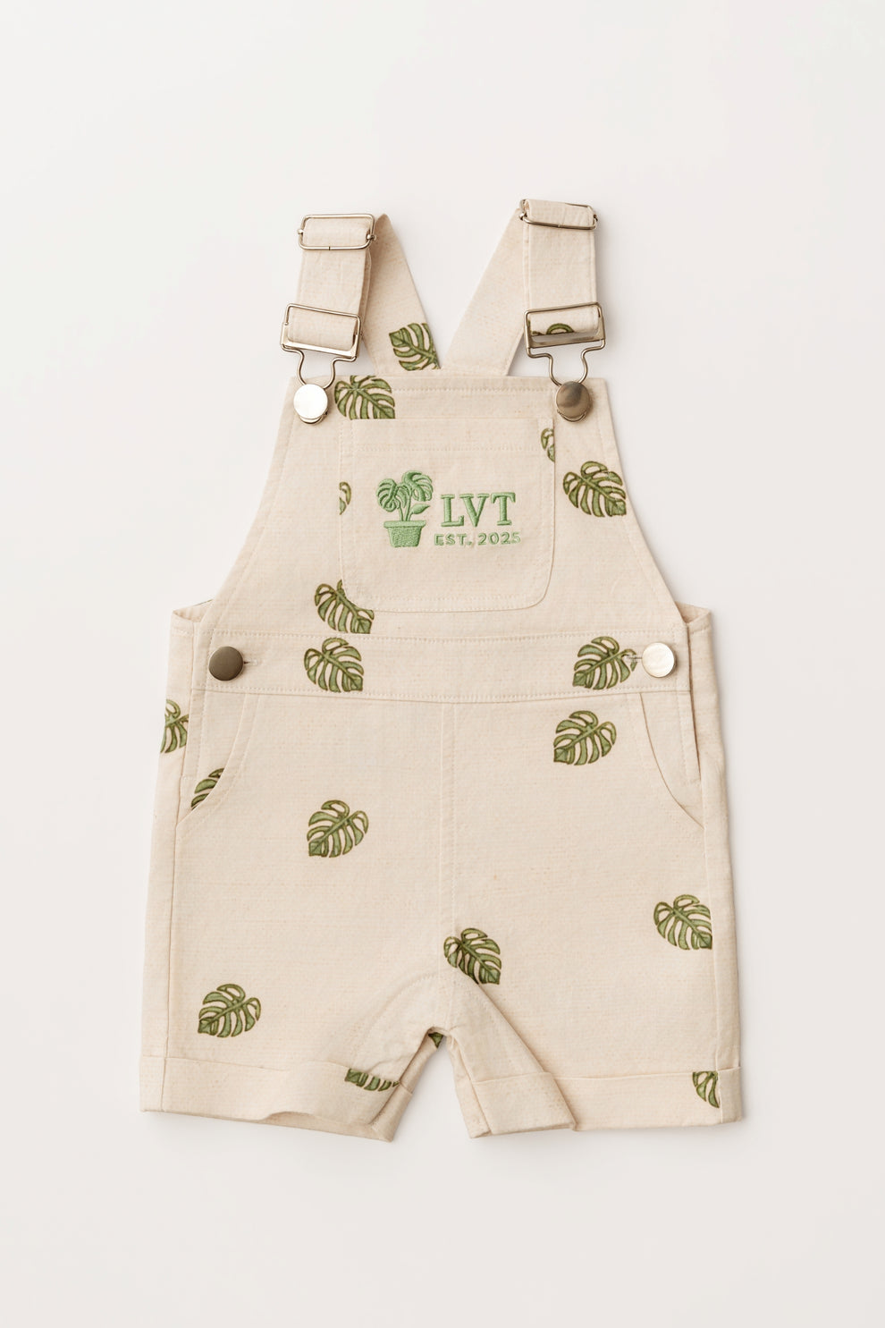Monstera Baby Overalls – Cotton Leaf Infant Overalls – LITTLE VIOLET ...